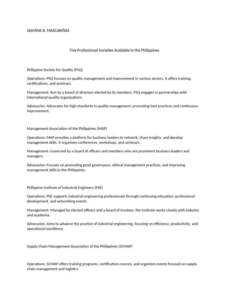 5 Professional Societies in The Philippines | PDF