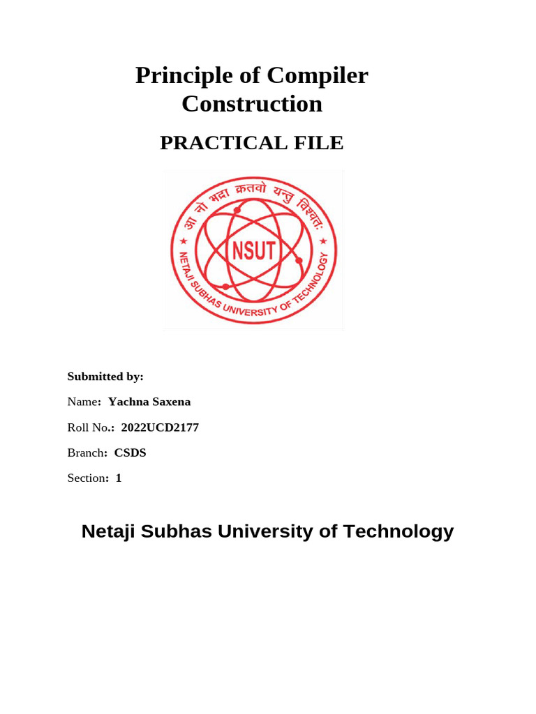 Compiler Construction Practical Guide | PDF