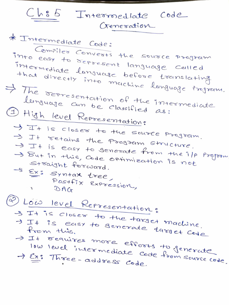 Chapter-5 - Intermediate Code Generationfsjfksjkfjsdjfdkjf | PDF ...