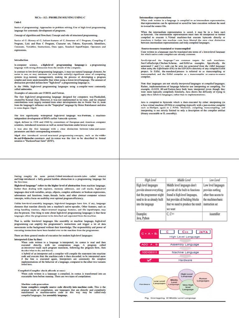 Unit-1 Problem Solving Using C Mca-112 | PDF