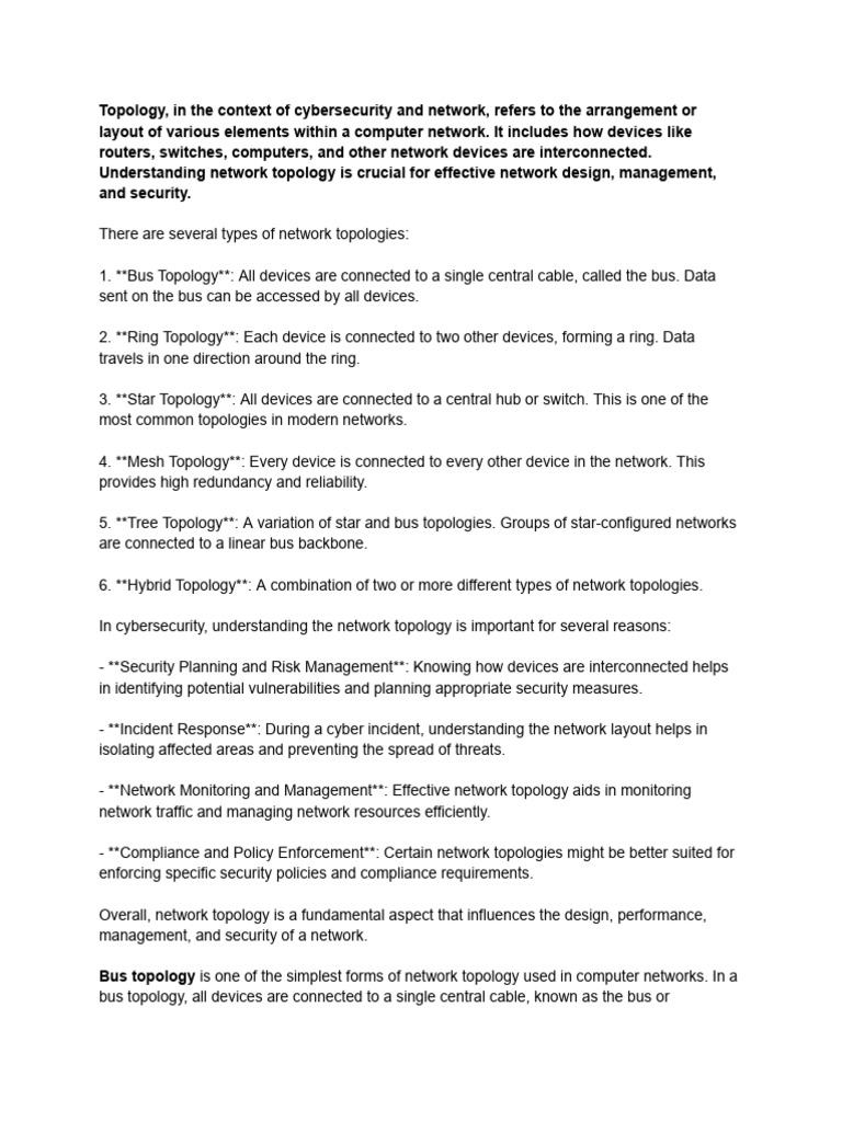 topology notes | PDF | Network Topology | Computer Network