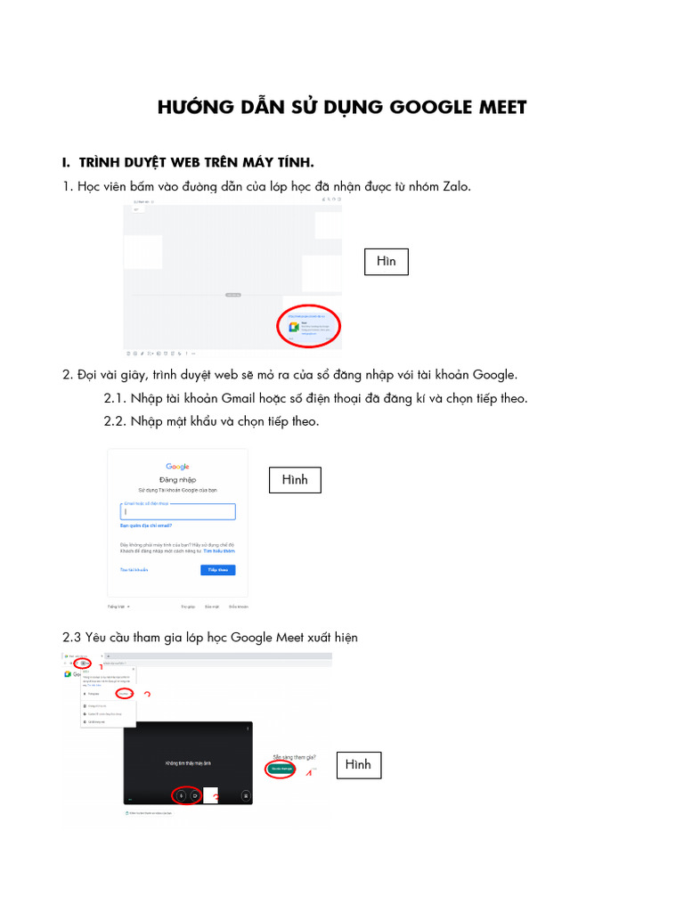 HƯỚNG DẪN SỬ DỤNG GOOGLE MEET | PDF