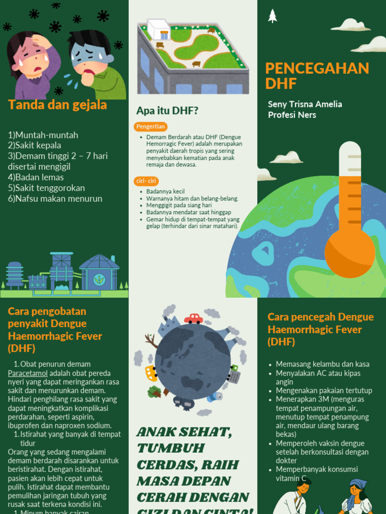 Green Illustrative Climate Change Global Warming Trifold Brochure | PDF