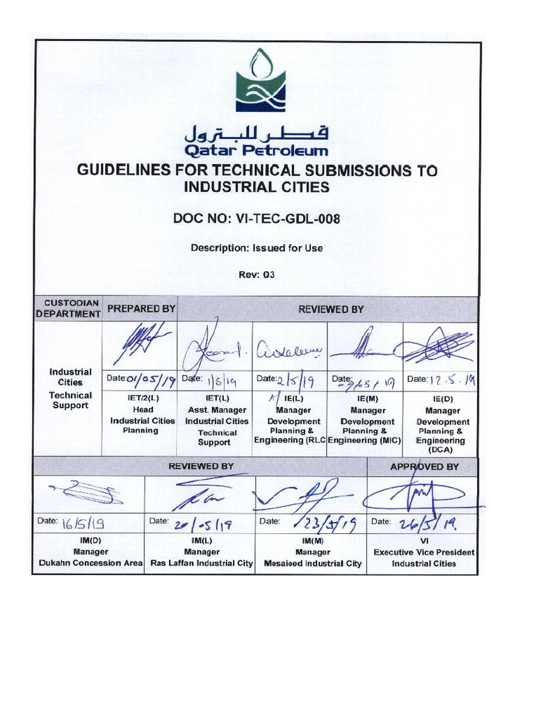 Technical Submission Guidelines for Industrial Cities | PDF | Natural Gas