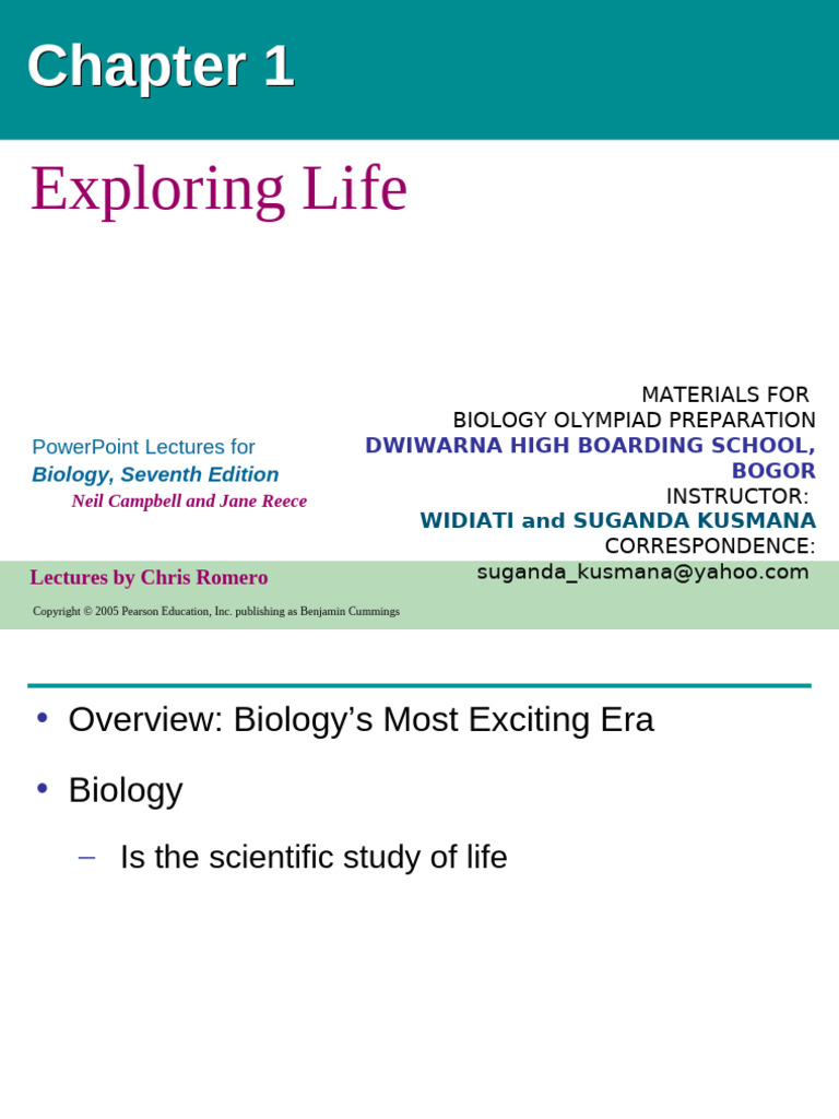 Chapter 1 Exploring Life | PDF | Dna | Cell (Biology)