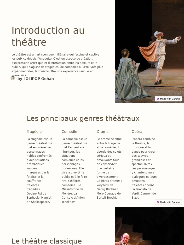 Introduction Au Theatre | PDF | Théâtre | Comédie