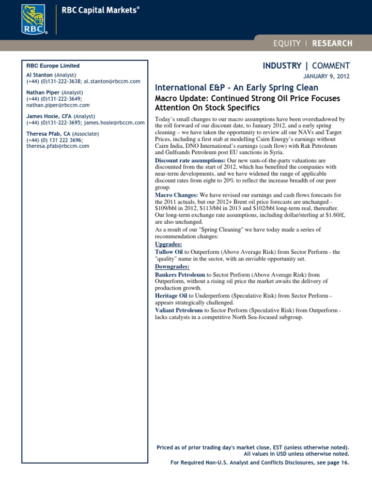 RBC Equity Research | PDF | Valuation (Finance) | Investing