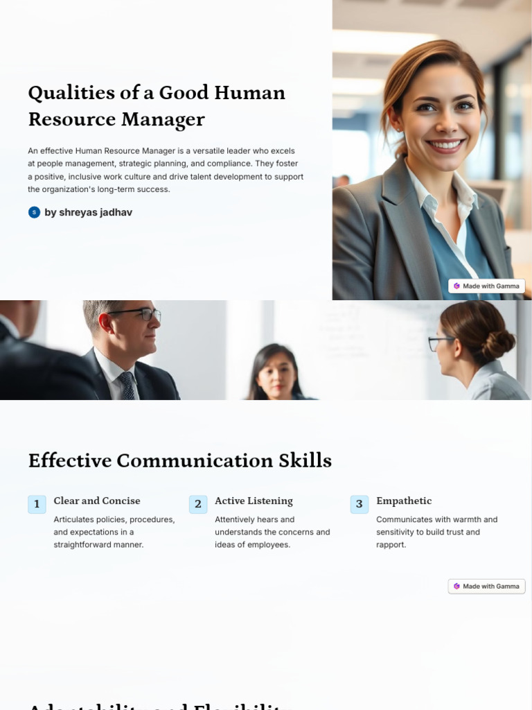 Qualities of A Good Human Resource Manager | PDF | Employee Retention ...