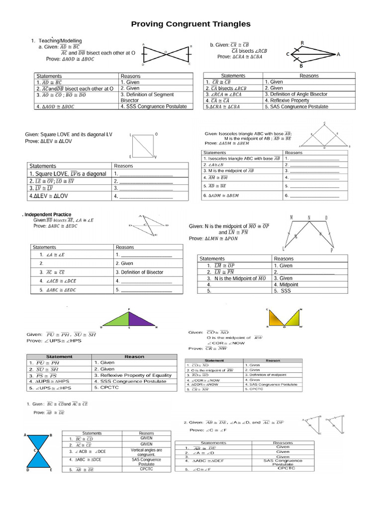 Proving Congruent Triangles | PDF