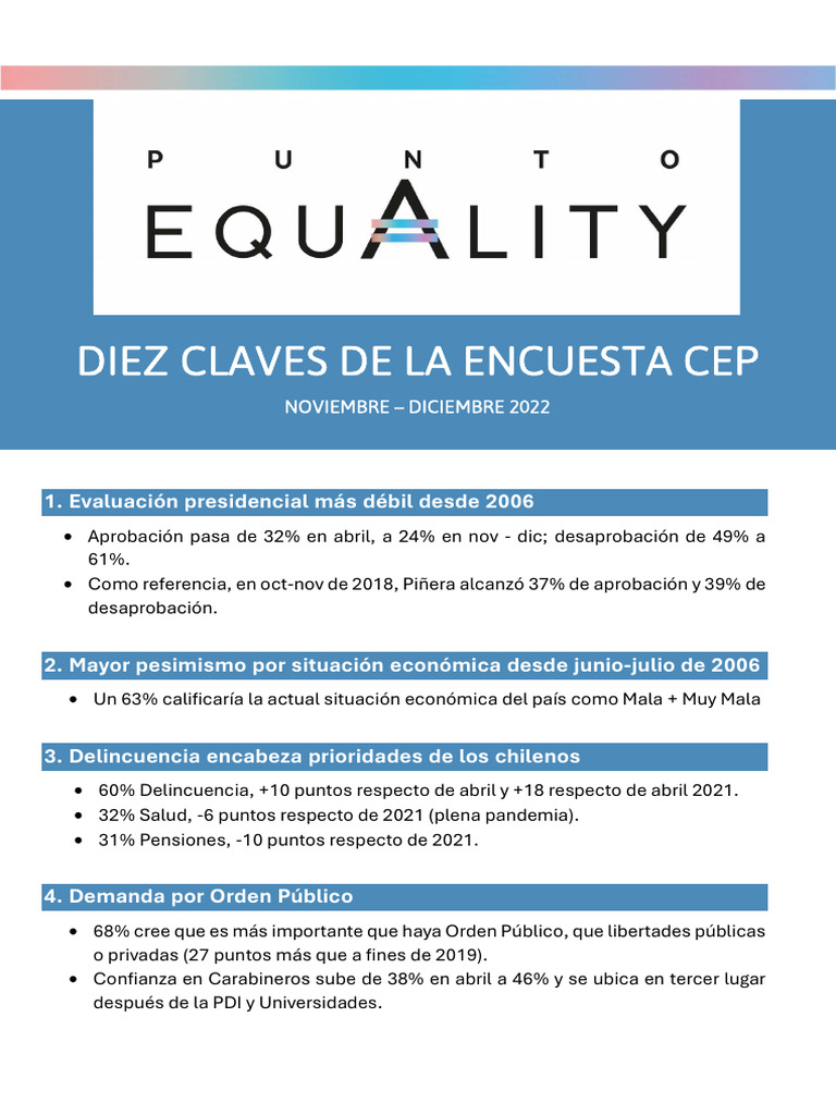 10 Claves para Entender La Encuesta CEP | PDF | Gobierno