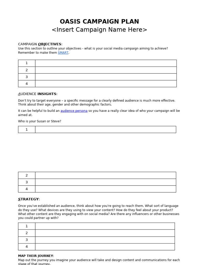 OASIS Campaign Planning Guide | PDF | Social Media | Popular Culture ...