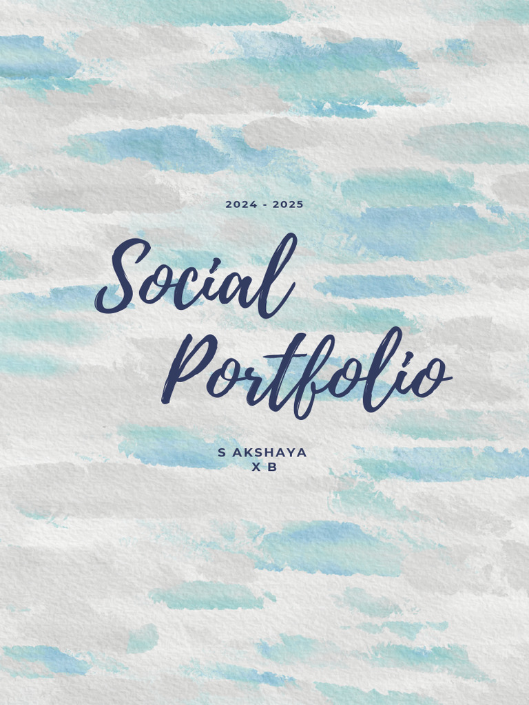 Blue Cute Watercolor Simple Portfolio Cover A4 Document - 20250115 ...