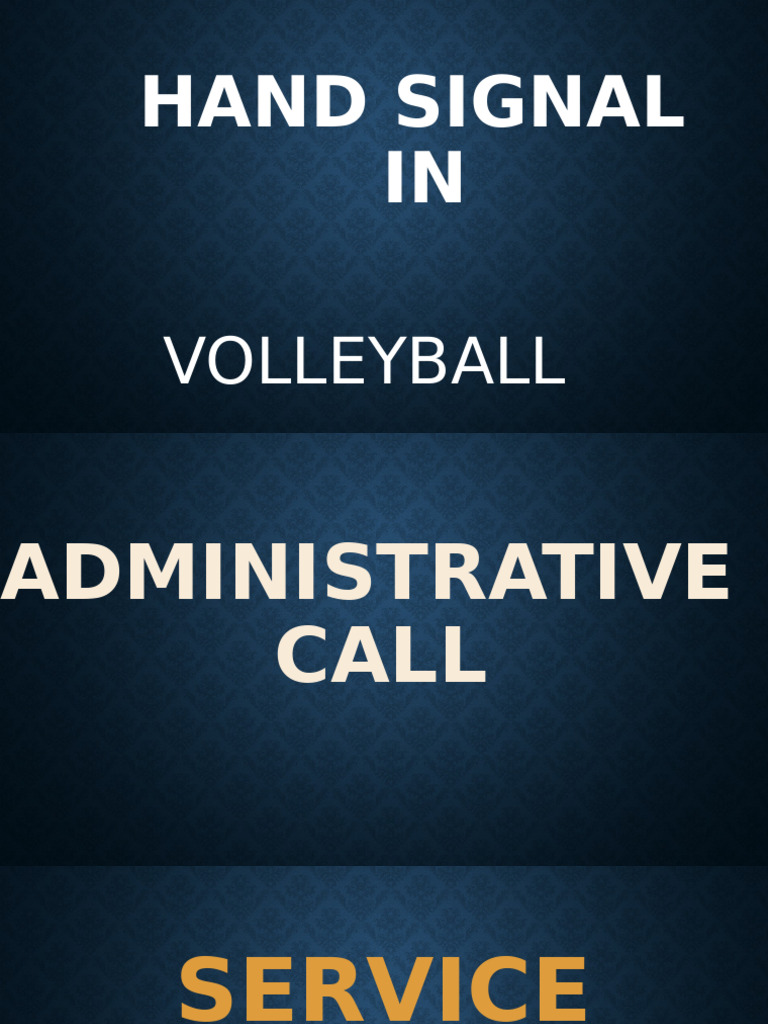 HAND SIGNAL for Volleyball | PDF