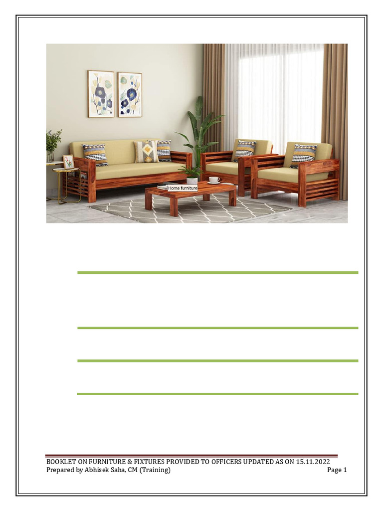 SBI Officers' Furniture & Fixtures Guide | PDF | Banks | Bed