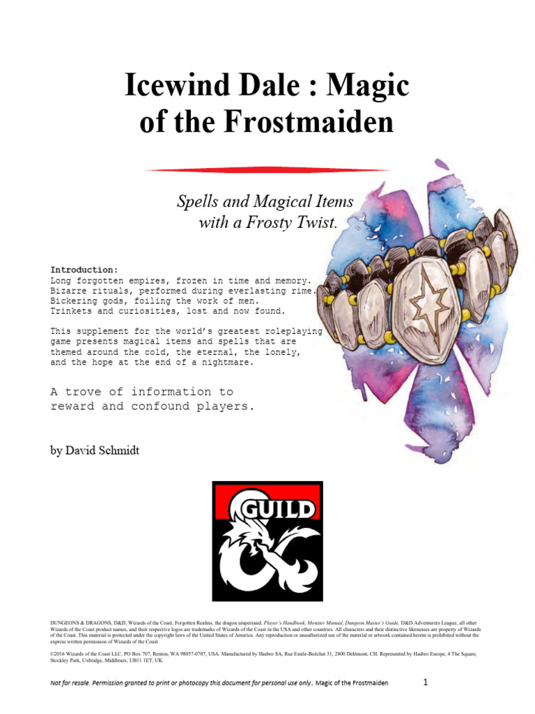 Icewind_Dale_Magic_of_the_Frostmaiden | PDF | Wizards Of The Coast ...