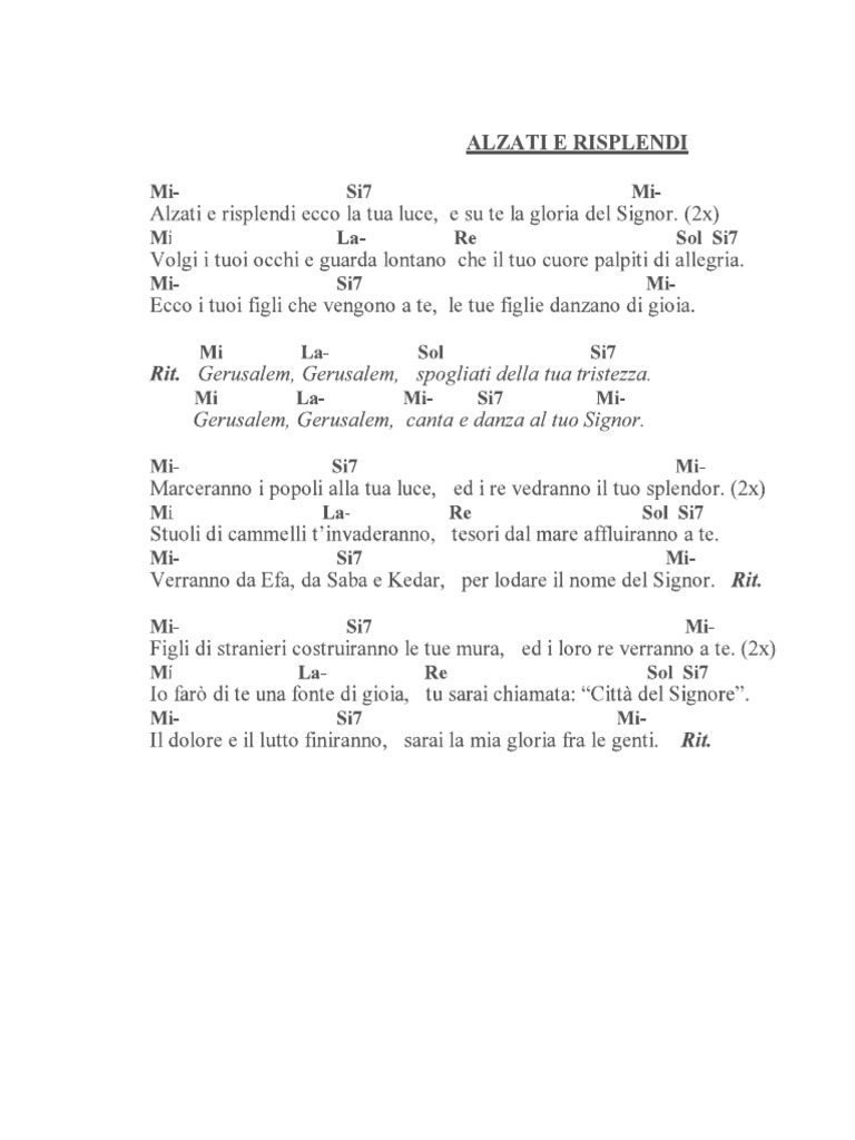 Alzati e Risplendi | PDF