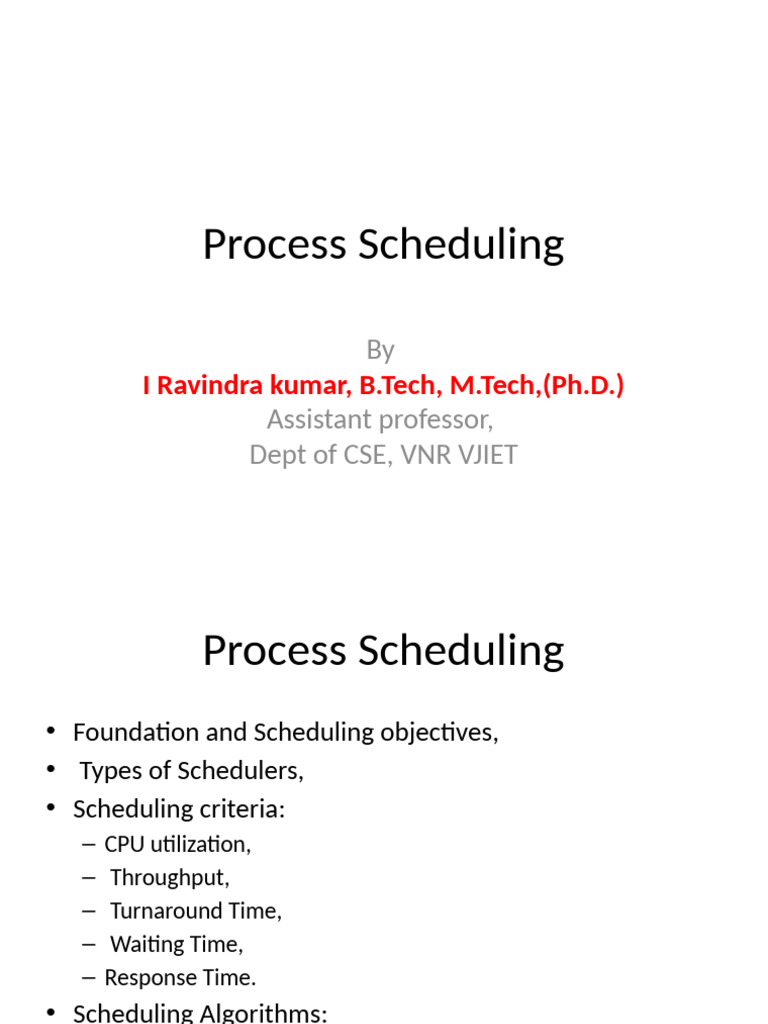 Unit 1 CH-B - CPU SCheduling | PDF | Scheduling (Computing) | Computing