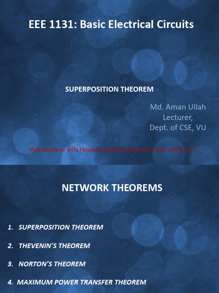 EEE 1131 F1-1 | PDF | Series And Parallel Circuits | Electrical Network