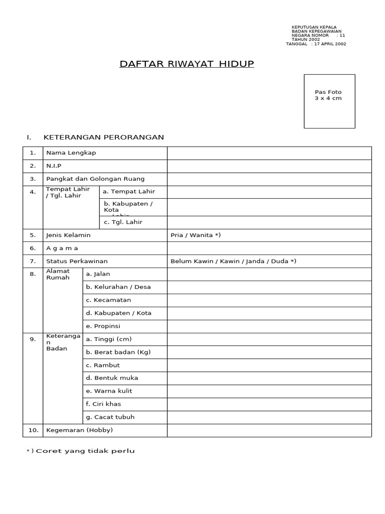 DRP Surat Pernyataan K21 BKN No.11 THN 2022 | PDF