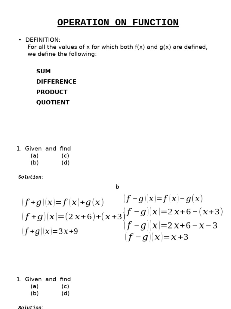 Operation of Function | PDF