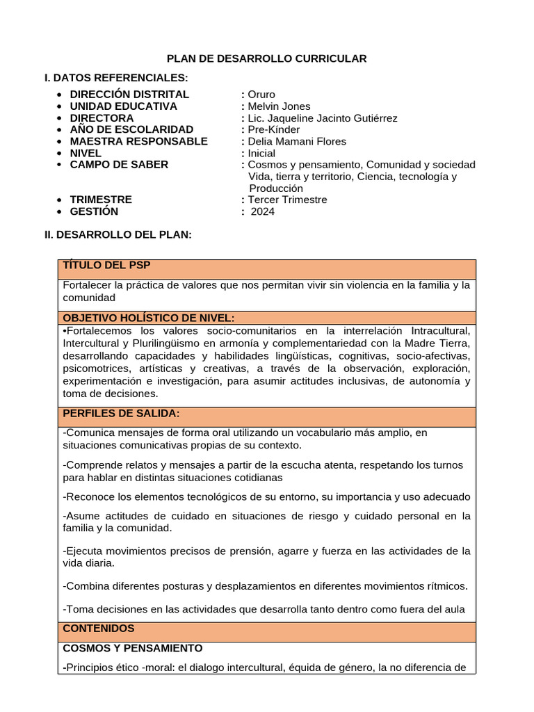 Noviembre PDC 24 | PDF | Comunicación | Educación de la primera infancia