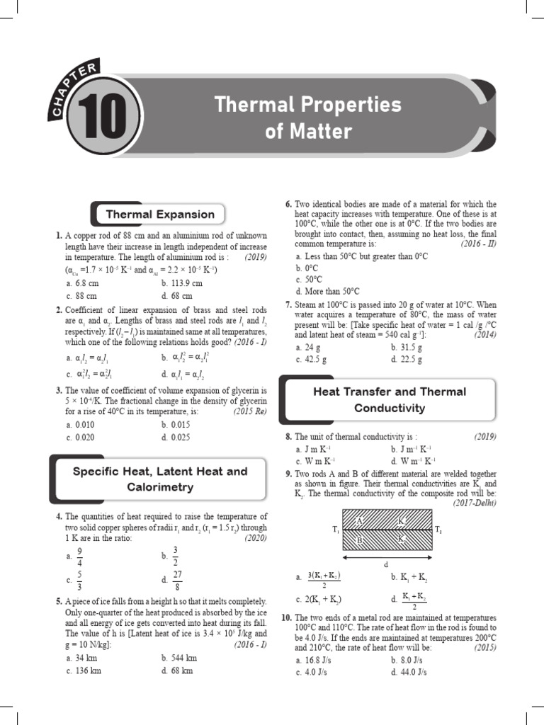Thermal Properties of Matter | PDF | Thermal Expansion | Heat