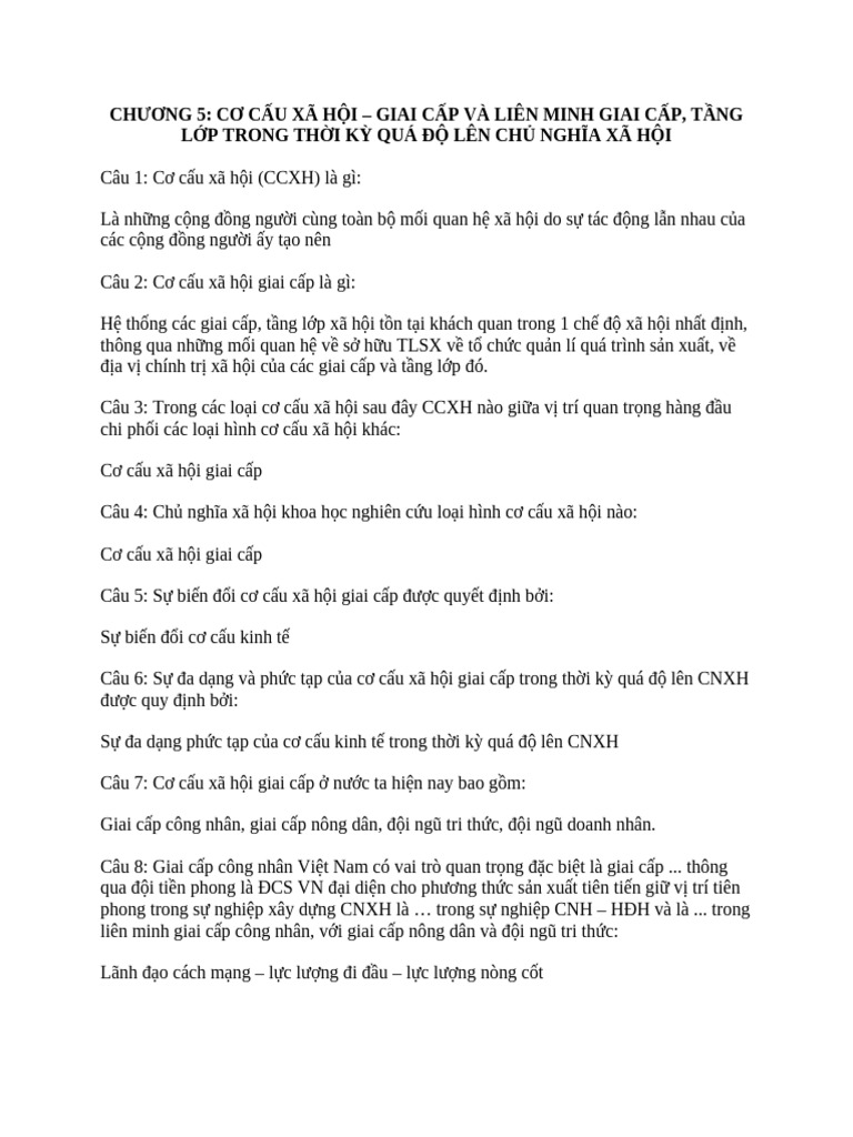Chương 5 CNXH | PDF