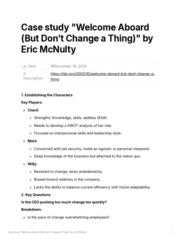 Case Study - OCM | PDF | Leadership | Cognition