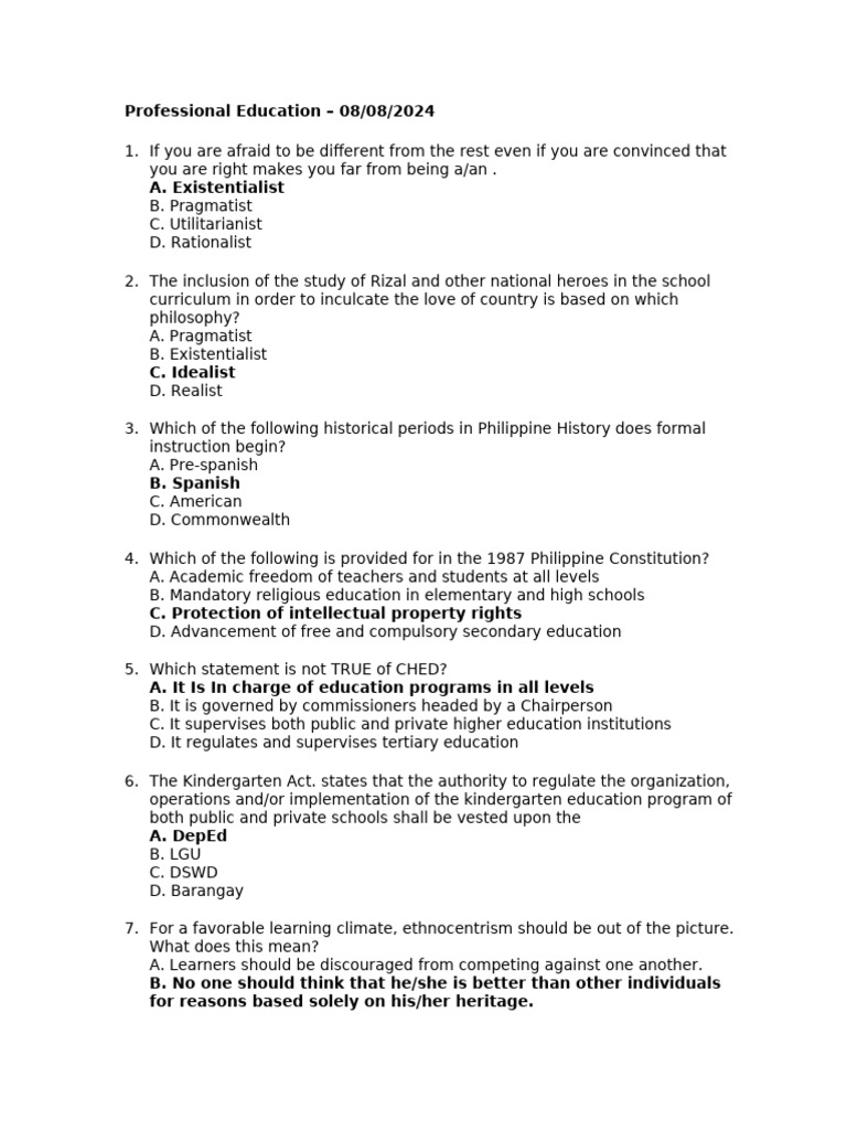 PROFED-1-08-07-24 | PDF | Teachers