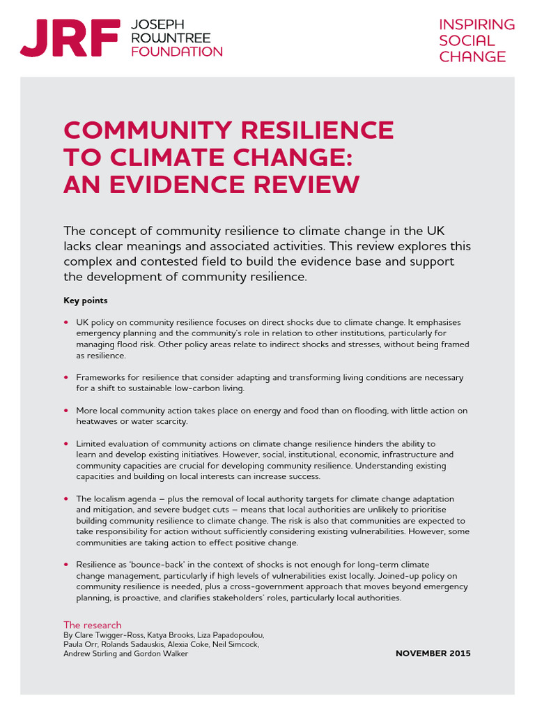 Resilience To Climate Change Summary | PDF | Climate Resilience ...