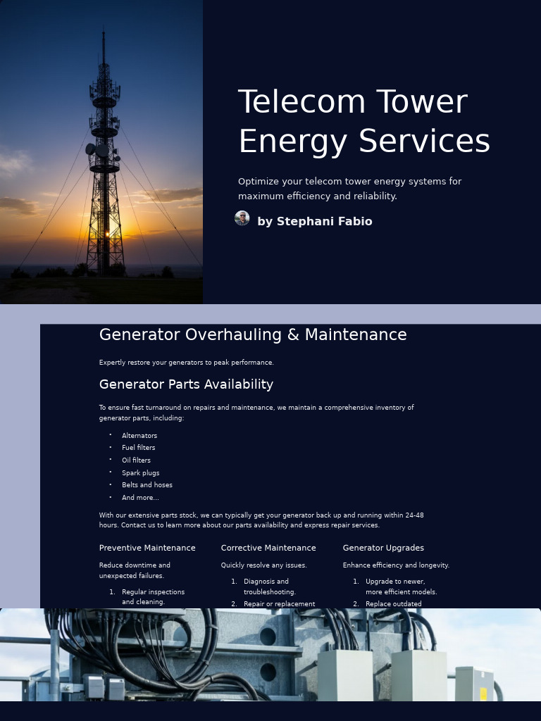 Telecom Tower Energy Services | PDF | Reliability Engineering