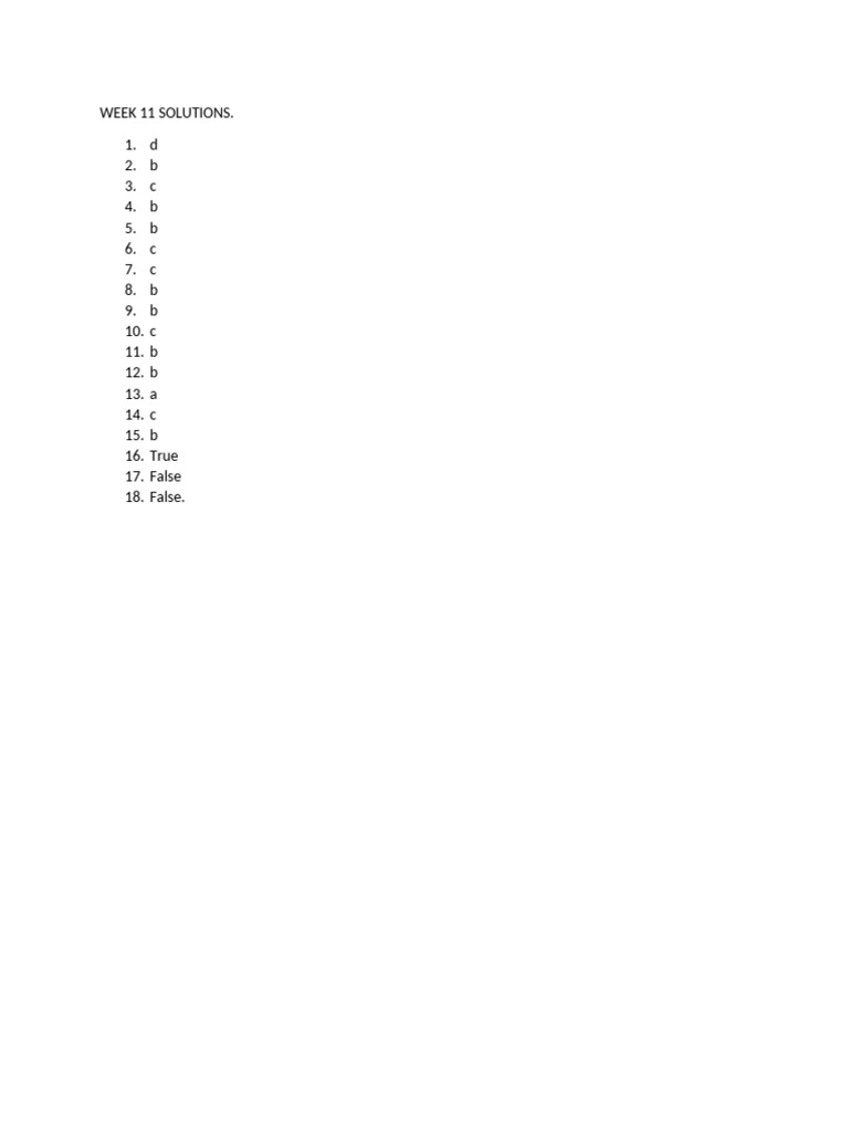 Week 11 Solutions | PDF