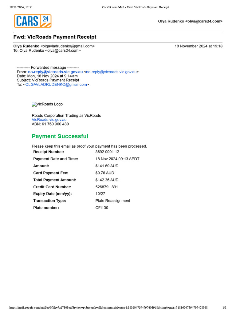 Plate Reassignment Receipt PDF | PDF