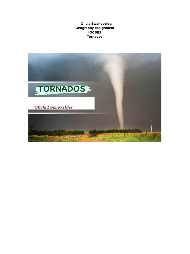 Geo Project 1 | PDF | Tornadoes | Emergency Management