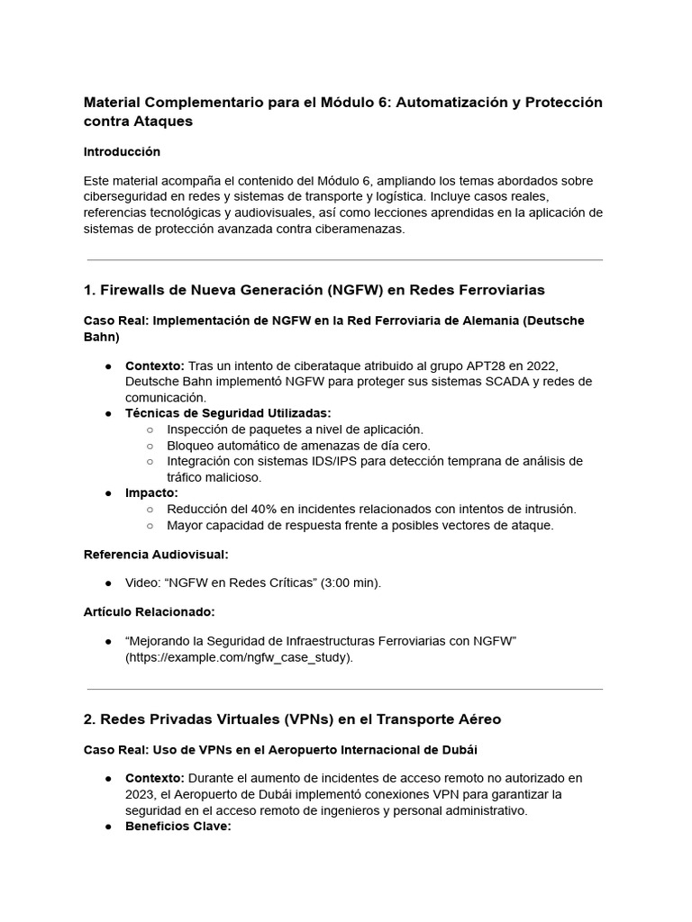 Material Complementario para el Módulo 6: Automatización y Protección contra Ataques | PDF ...