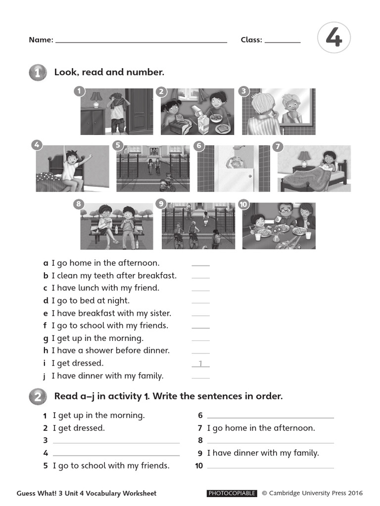 Guess What! 3 Unit 4 Worksheet | PDF | Meal