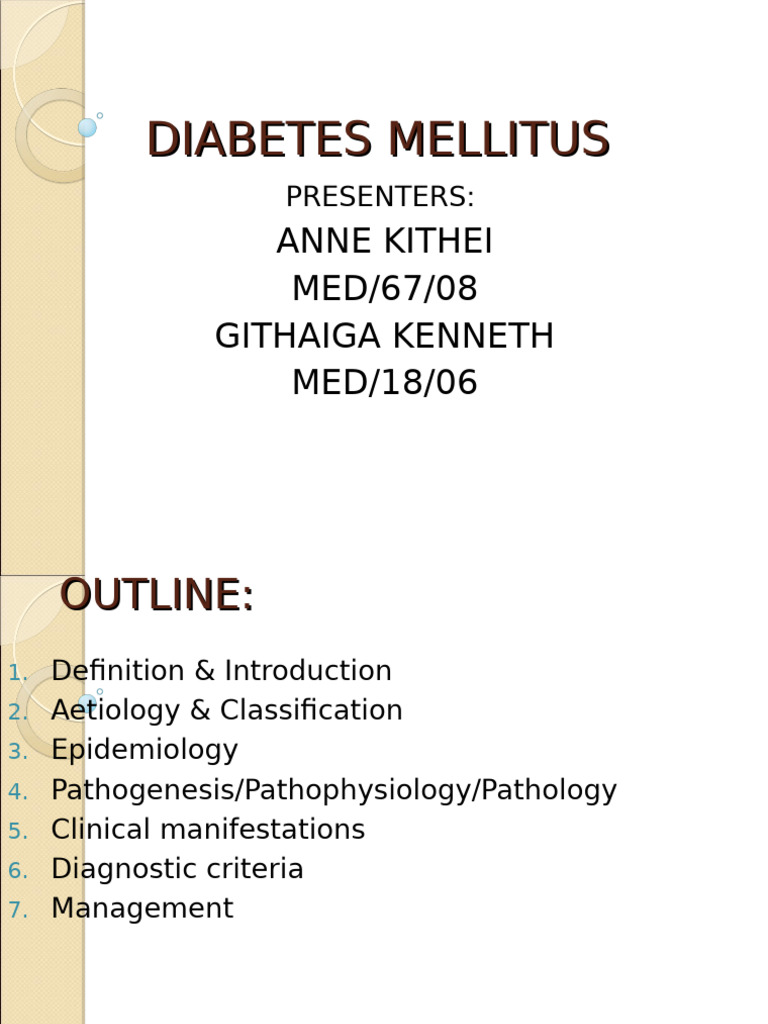 Diabetes Mellitus Final | PDF | Diabetes | Saline (Medicine)