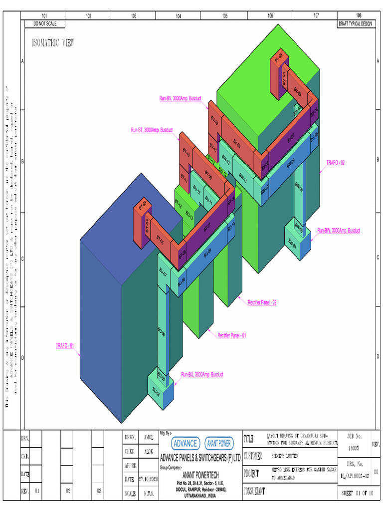 Usmanpura Metro Station Bus Duct Layout | PDF
