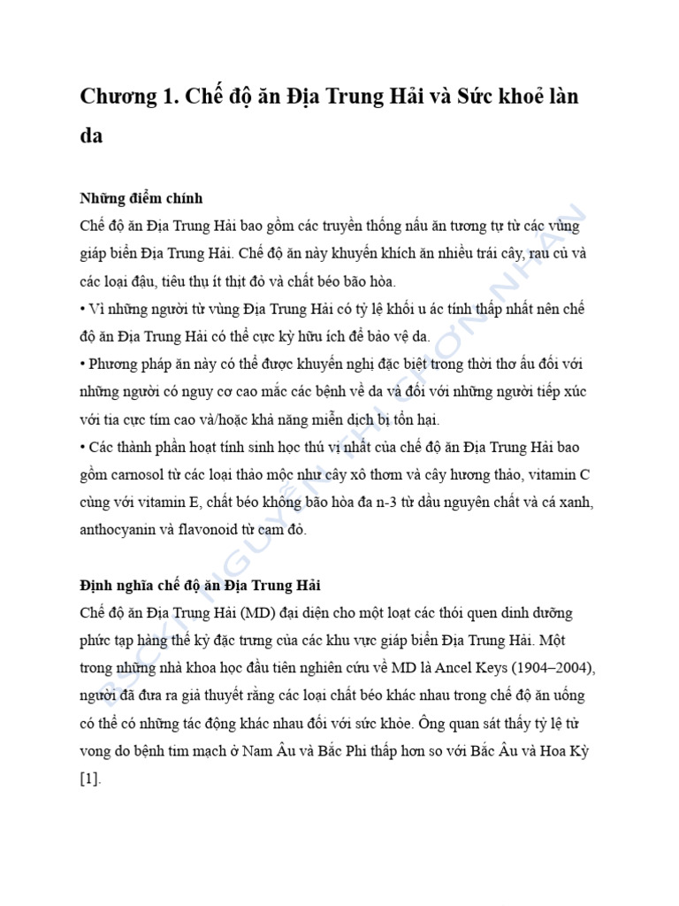 Che Do An Dia Trung Hai Va Suc Khoe Lan Da 1 | PDF