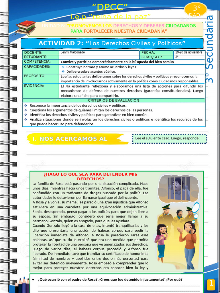 3° DPCC - Actv.02-Unid.8 | PDF | Democracia | Ideologías políticas