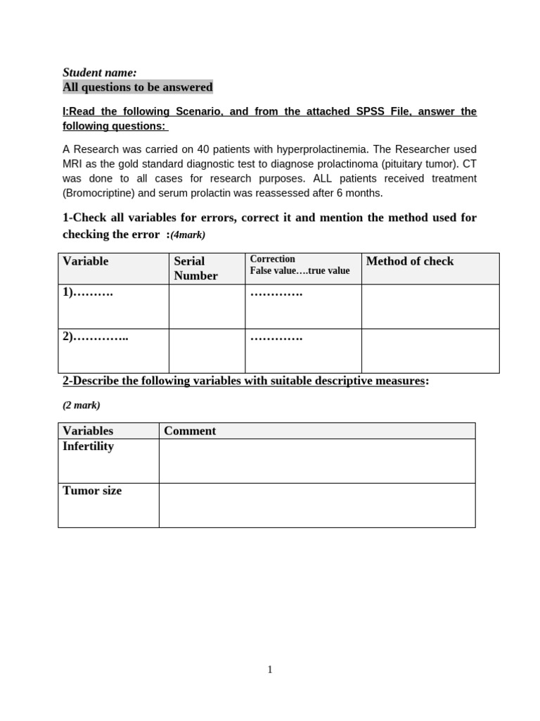 Biostatistics Assignment 2 Dr. Amal | PDF