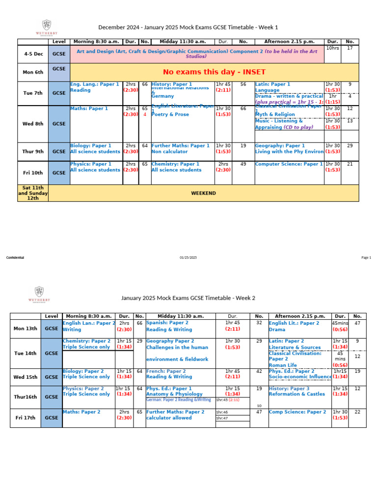 Mocks Dec 24 - Jan 25 GCSE - Final Copy-27!11!2024 | PDF