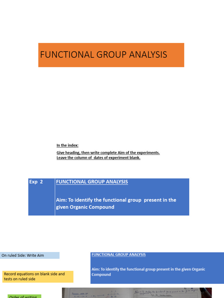 FUNCTIONAL_GROUP_ANALYSIS[1] | PDF | Aldehyde | Chemical Compounds