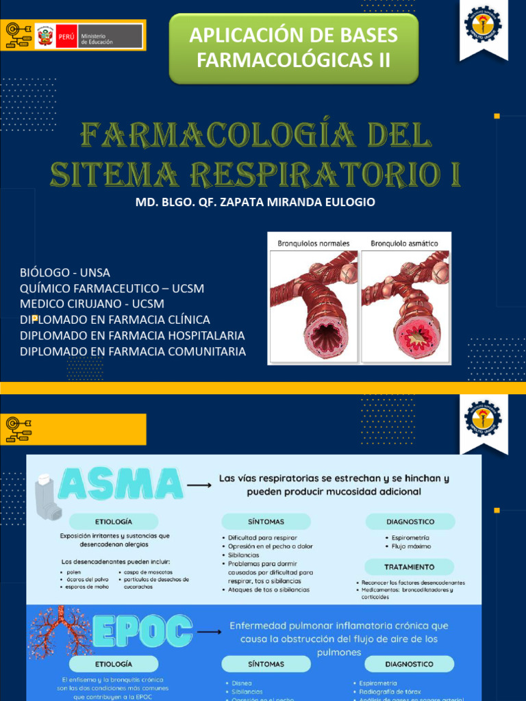 Farmacología Del Sitema Respiratorio I | PDF | Asma | Corticosteroides