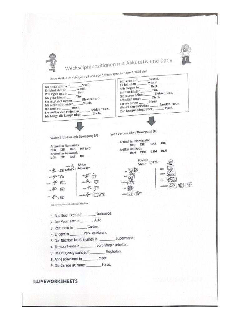 Wechselpräpositionen Mit Akkusativ Und Dativ | PDF