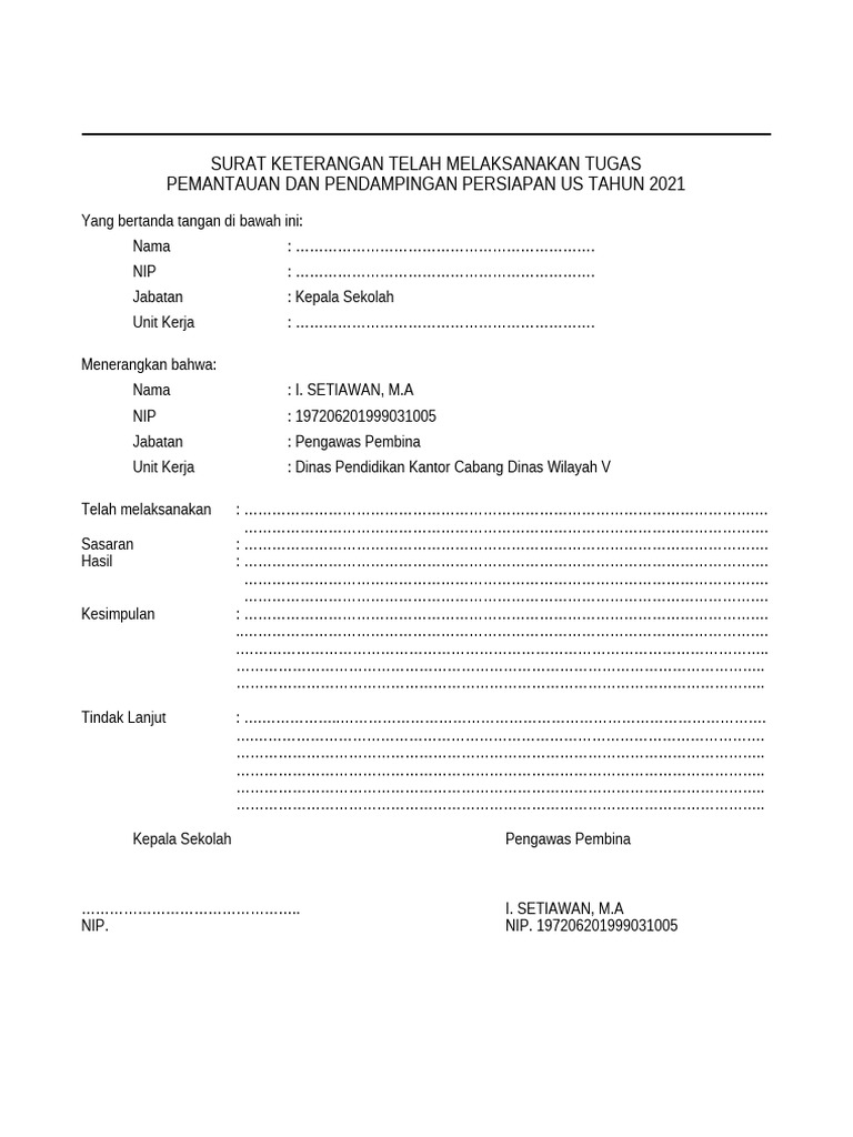 1. SURAT KETERANGAN TELAH MELAKSANAKAN TUGAS | PDF 1. SURAT KETERANGAN TELAH MELAKSANAKAN TUGAS | PDF