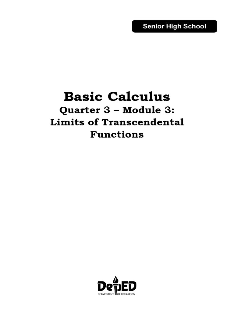 basiccalculus_q3_mod3 | PDF | Function (Mathematics) | Logarithm
