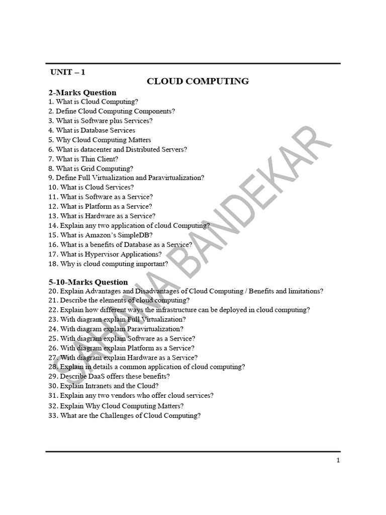 Cloud Computing QB 2024 | PDF | Cloud Computing | Software As A Service