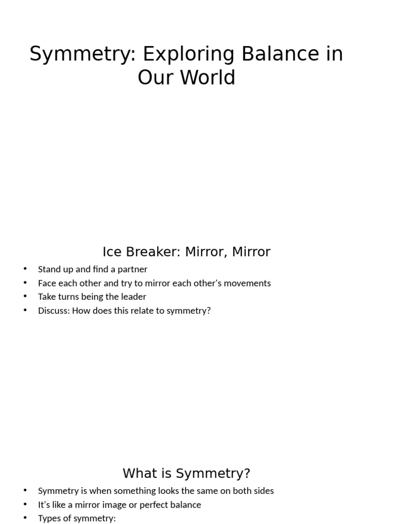 Symmetry Exploring Balance in Our World | PDF | Symmetry | Shape