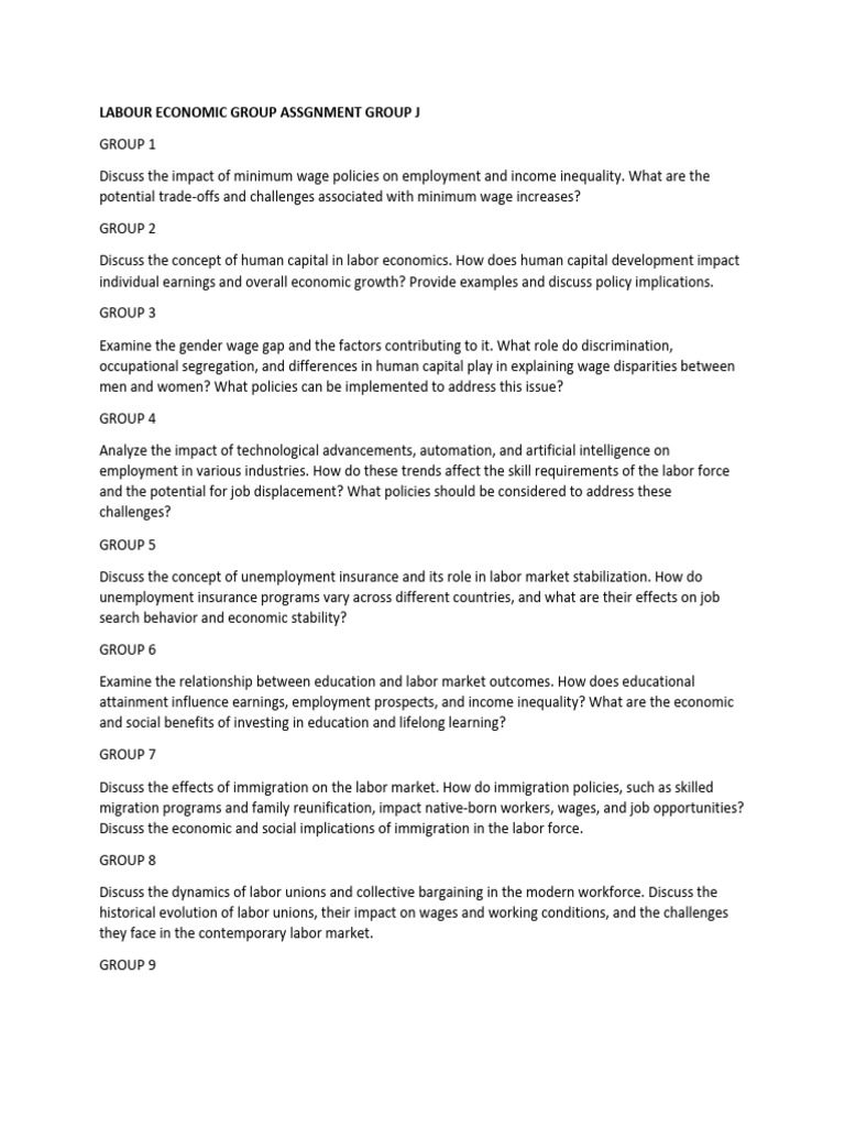 Labor Economics: Key Issues and Policies | PDF | Labour Economics ...